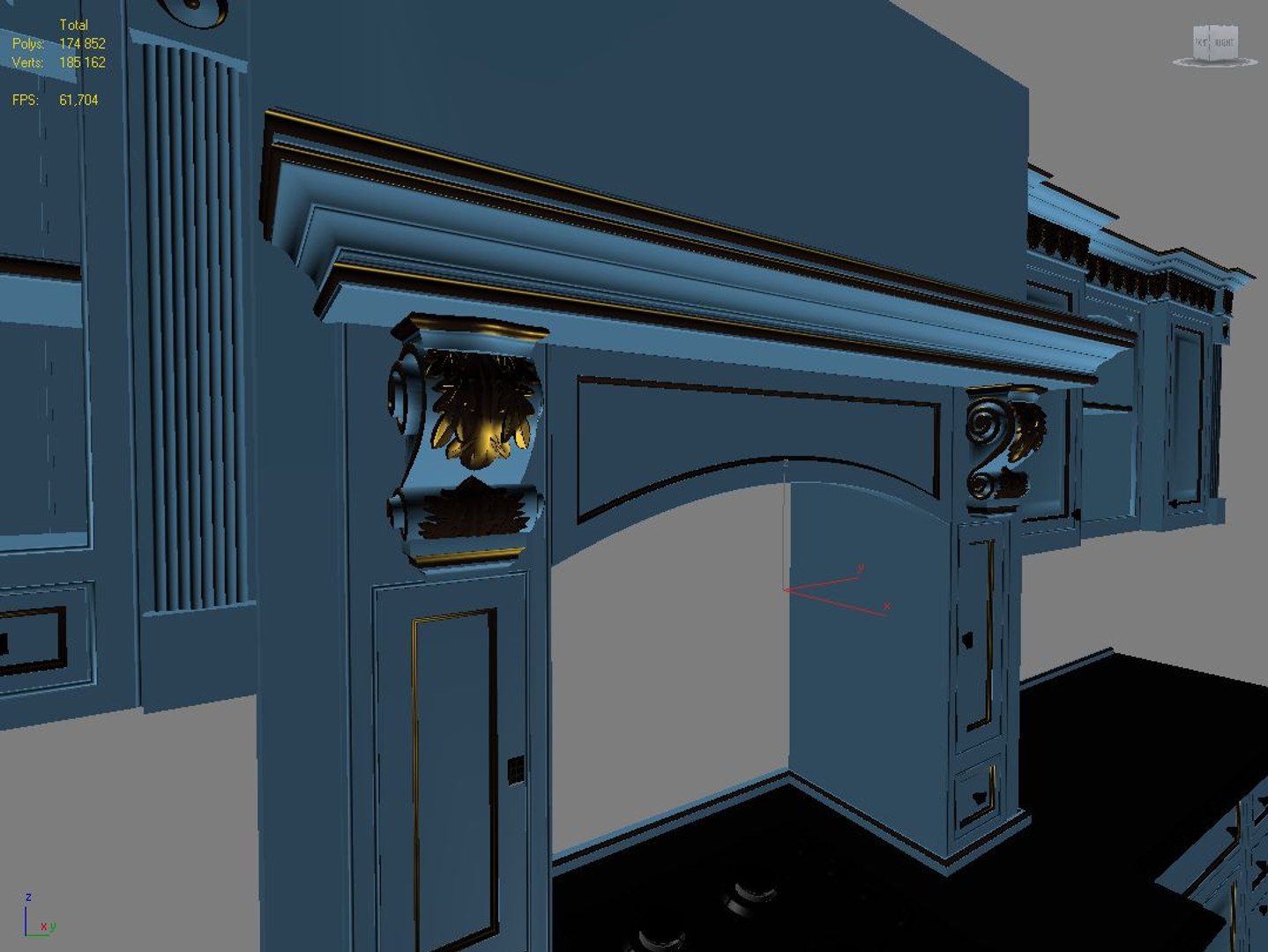 classic kitchen design 3d model