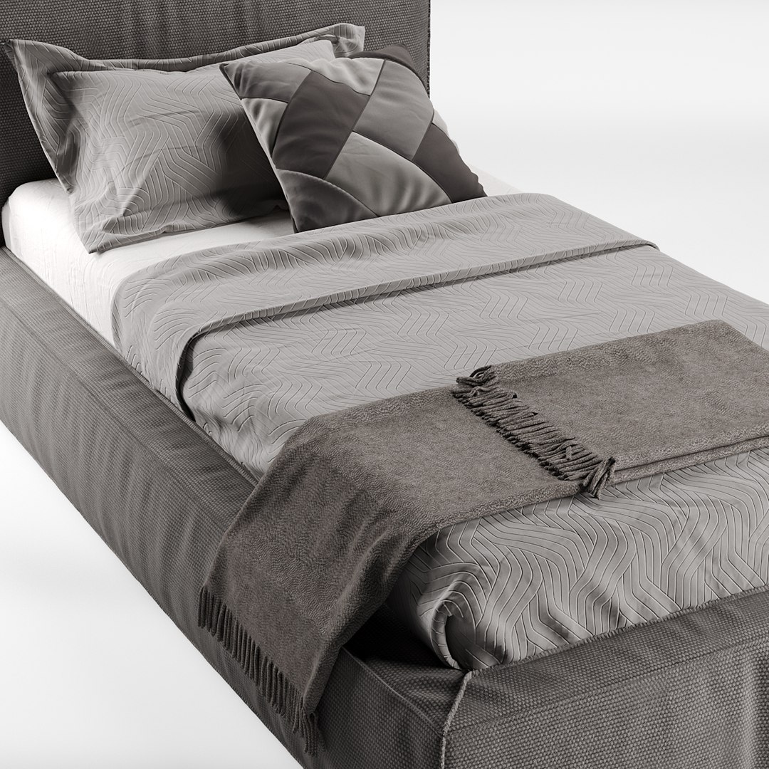 Flexteam slim bed single 3D model - TurboSquid 1173309