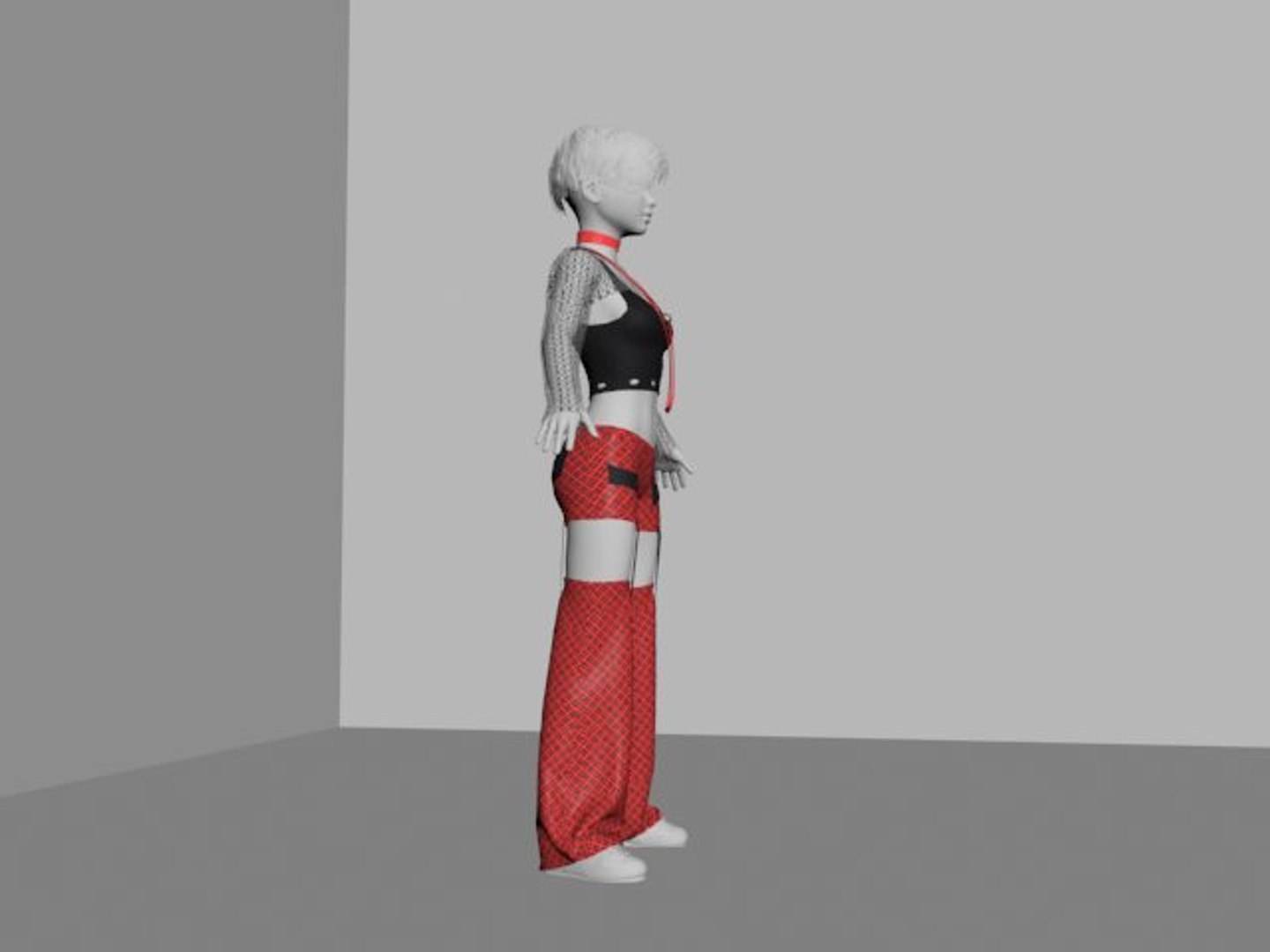 Goth Punk Outfit 3D Model - TurboSquid 1567624