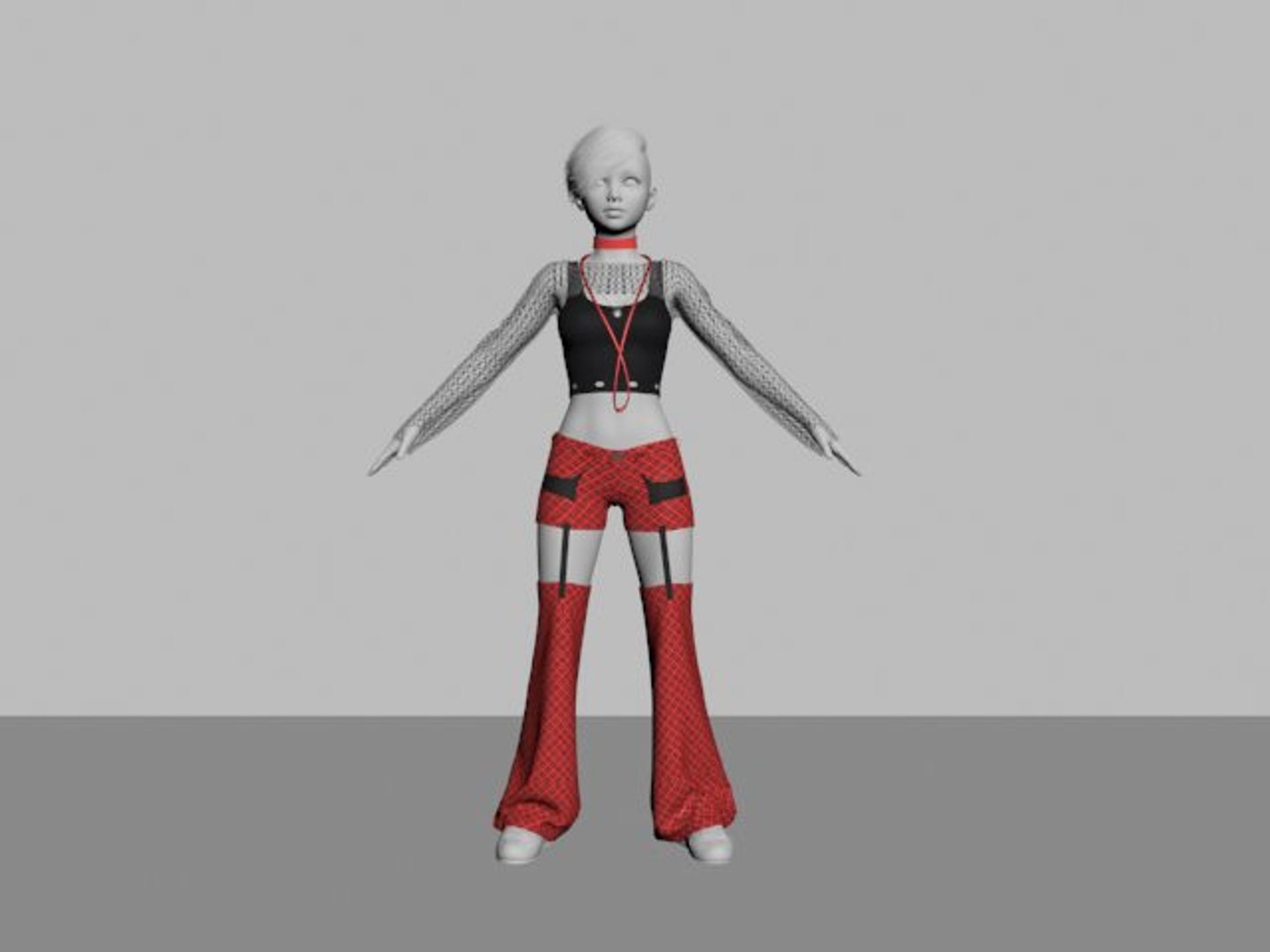 Goth Punk Outfit 3D Model - TurboSquid 1567624