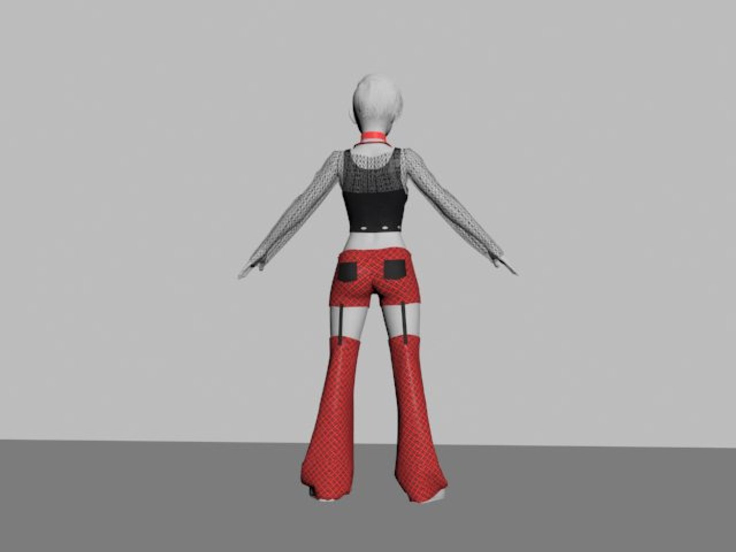 Goth punk outfit 3D model - TurboSquid 1567624