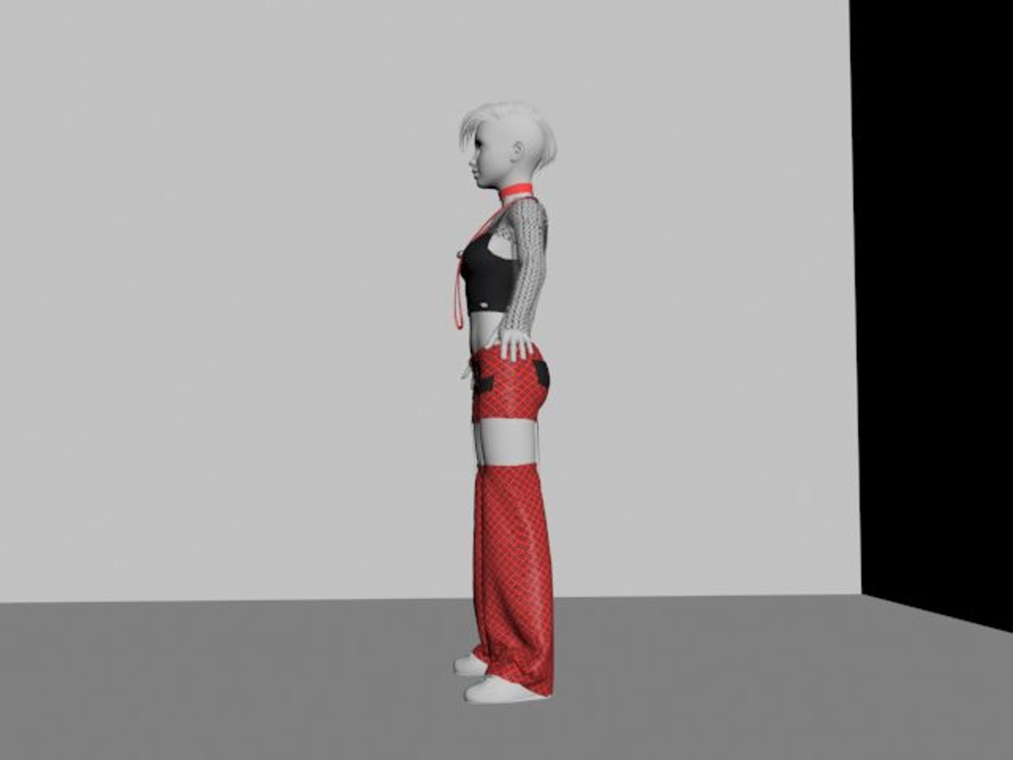 Goth Punk Outfit 3D Model - TurboSquid 1567624