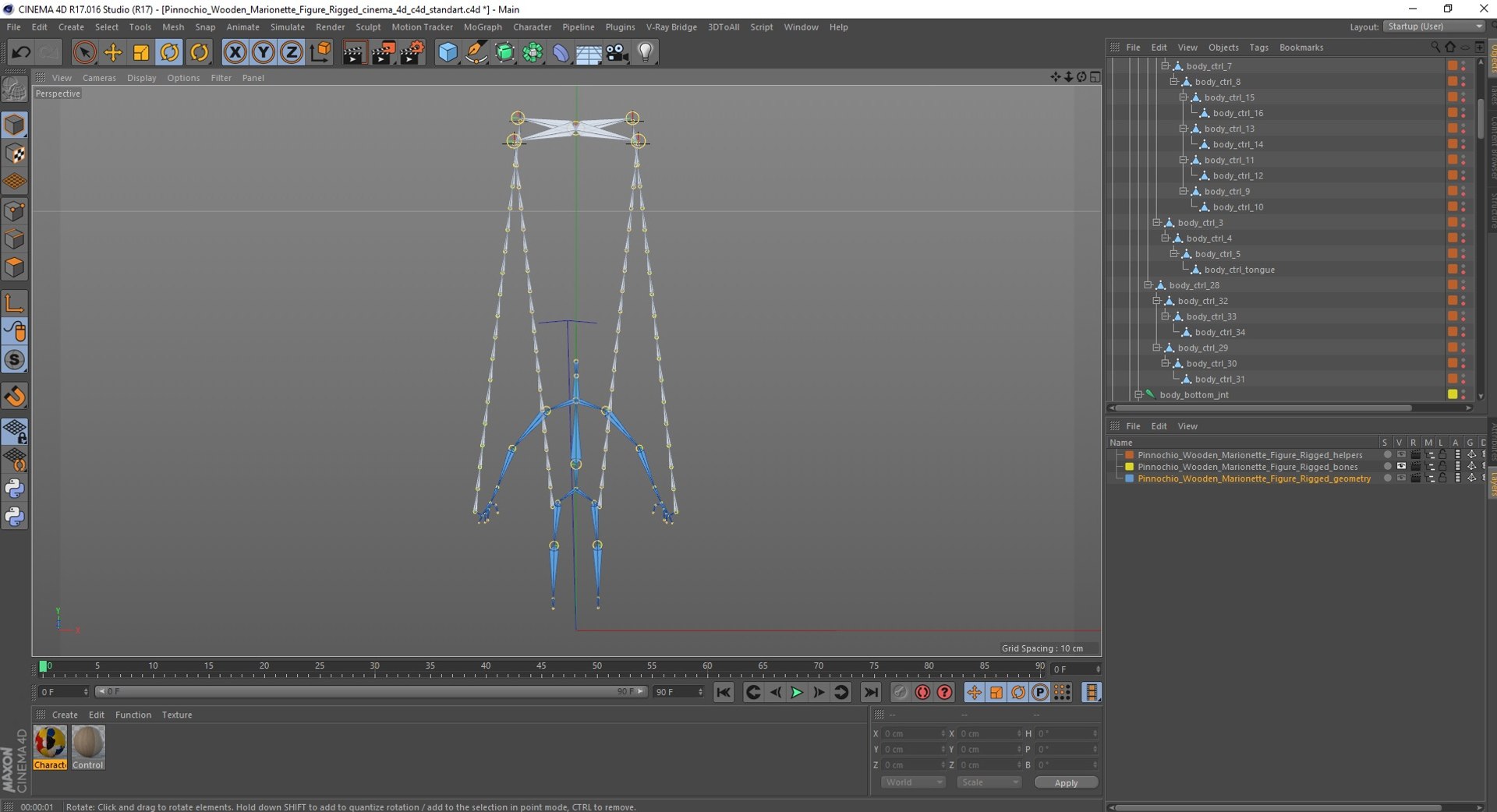 Pinnochio Wooden Marionette Figure Rigged For Cinema 4D 3D - TurboSquid ...
