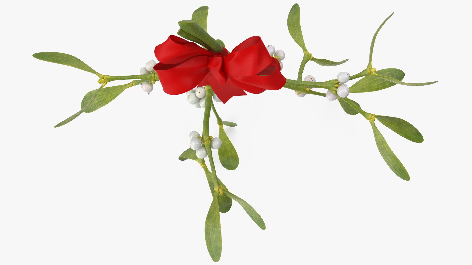 Mistletoe with Red Bow 3D model - TurboSquid 1804041