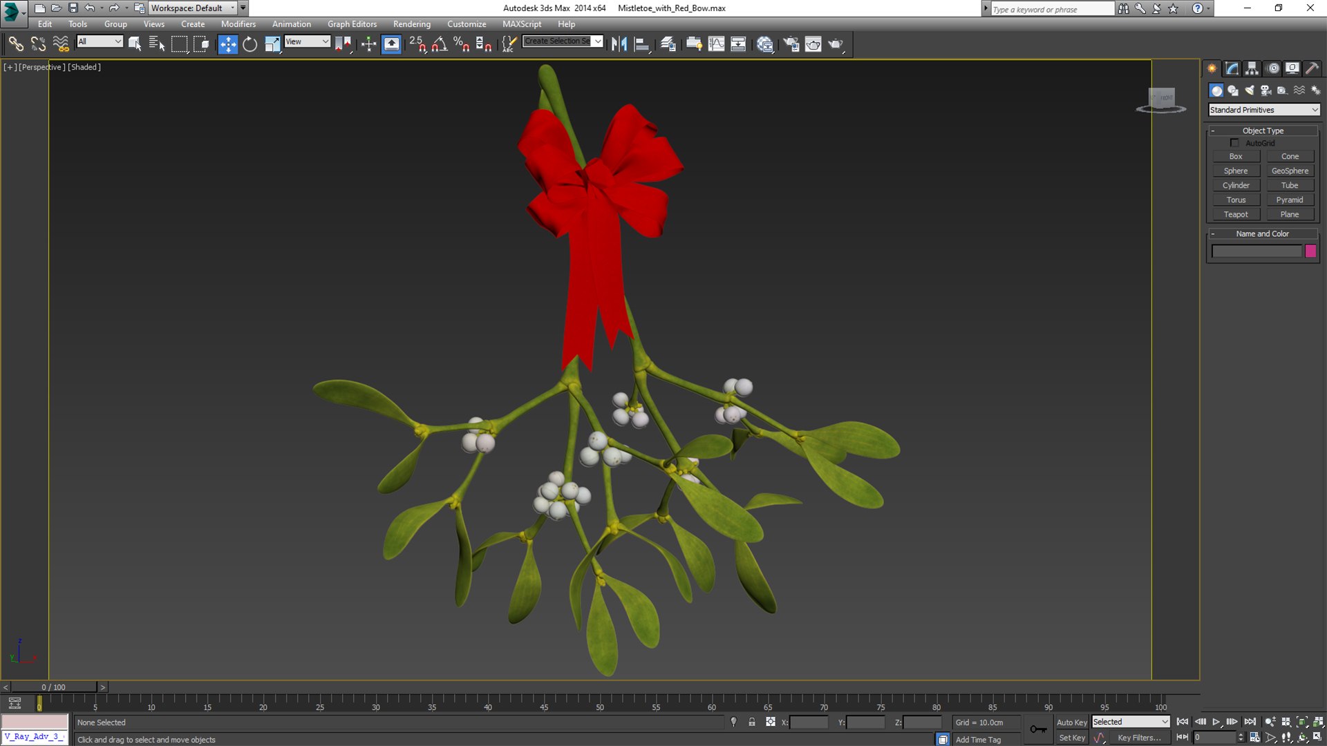 Mistletoe with Red Bow 3D model - TurboSquid 1804041