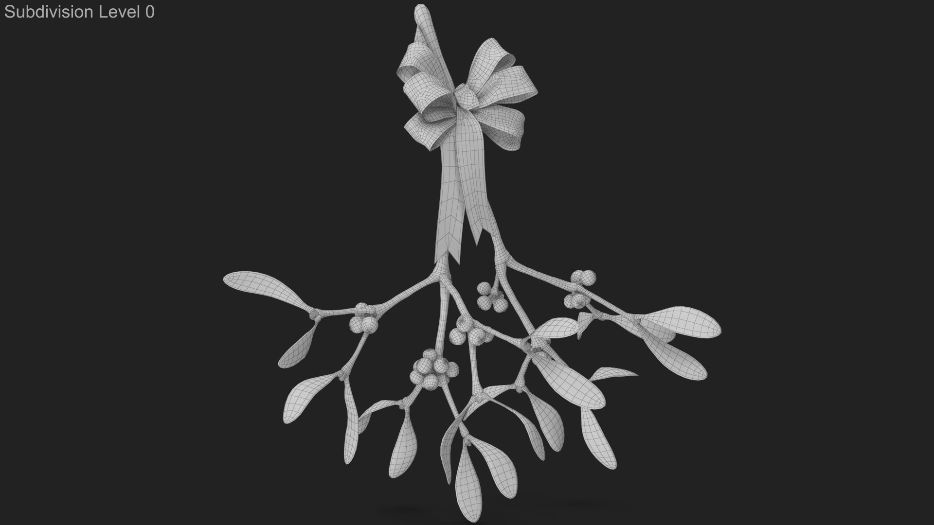 Mistletoe with Red Bow 3D model - TurboSquid 1804041