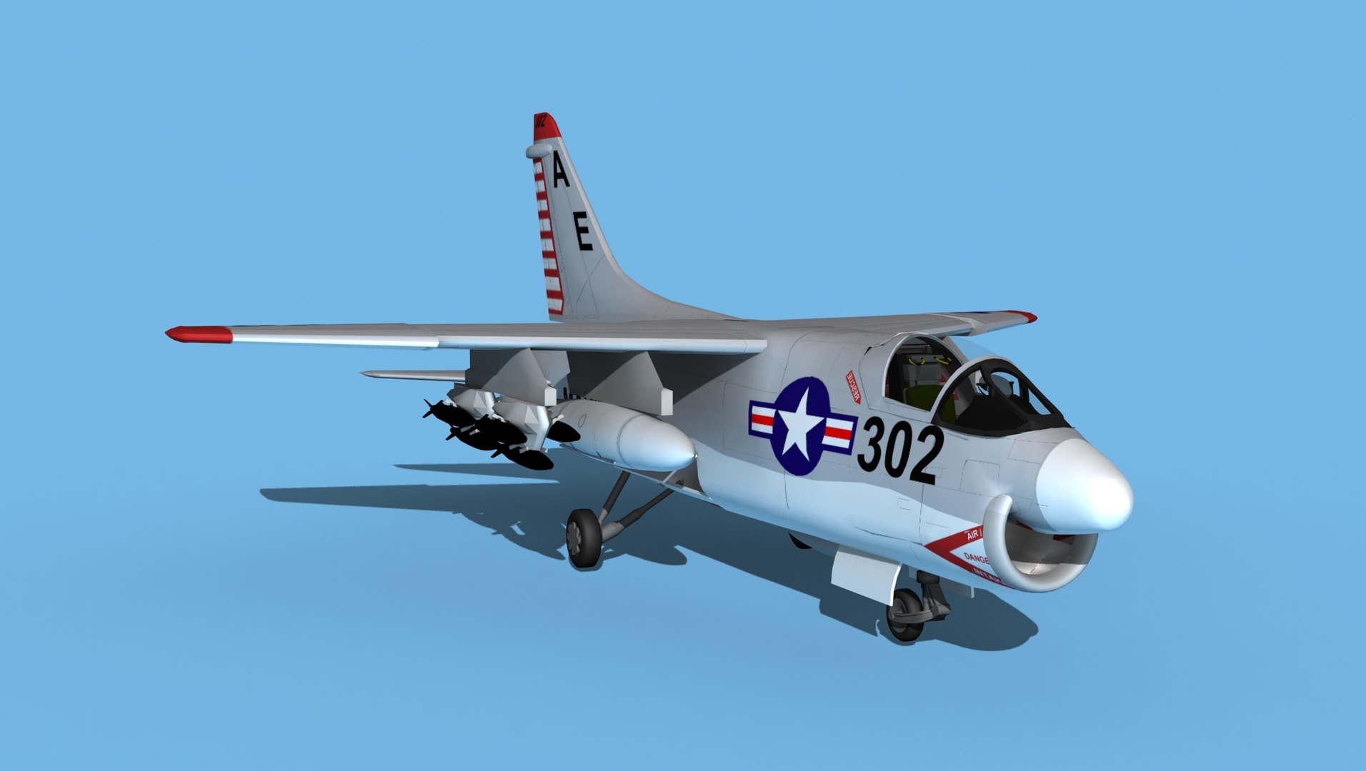 3D Chance Vought A-7D Corsair V08 USN - TurboSquid 1922357