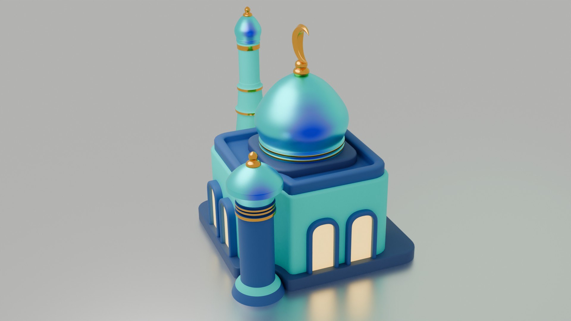 Low Poly Mosque 3D Model - TurboSquid 2202779