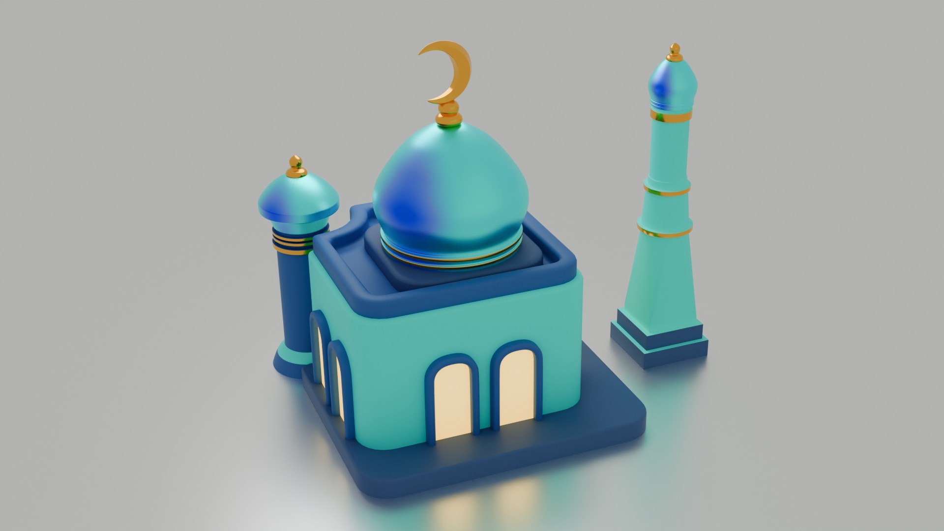 Low Poly Mosque 3D Model - TurboSquid 2202779