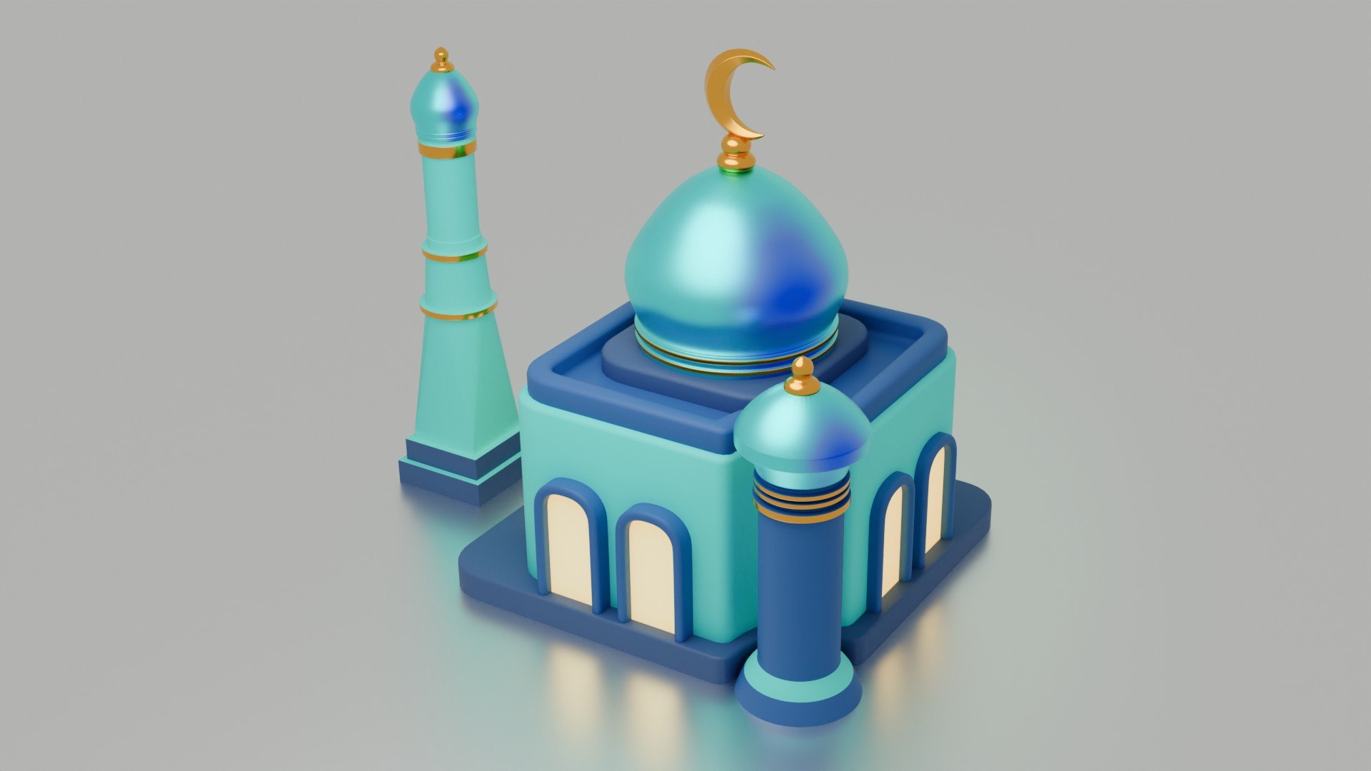 Low Poly Mosque 3D Model - TurboSquid 2202779