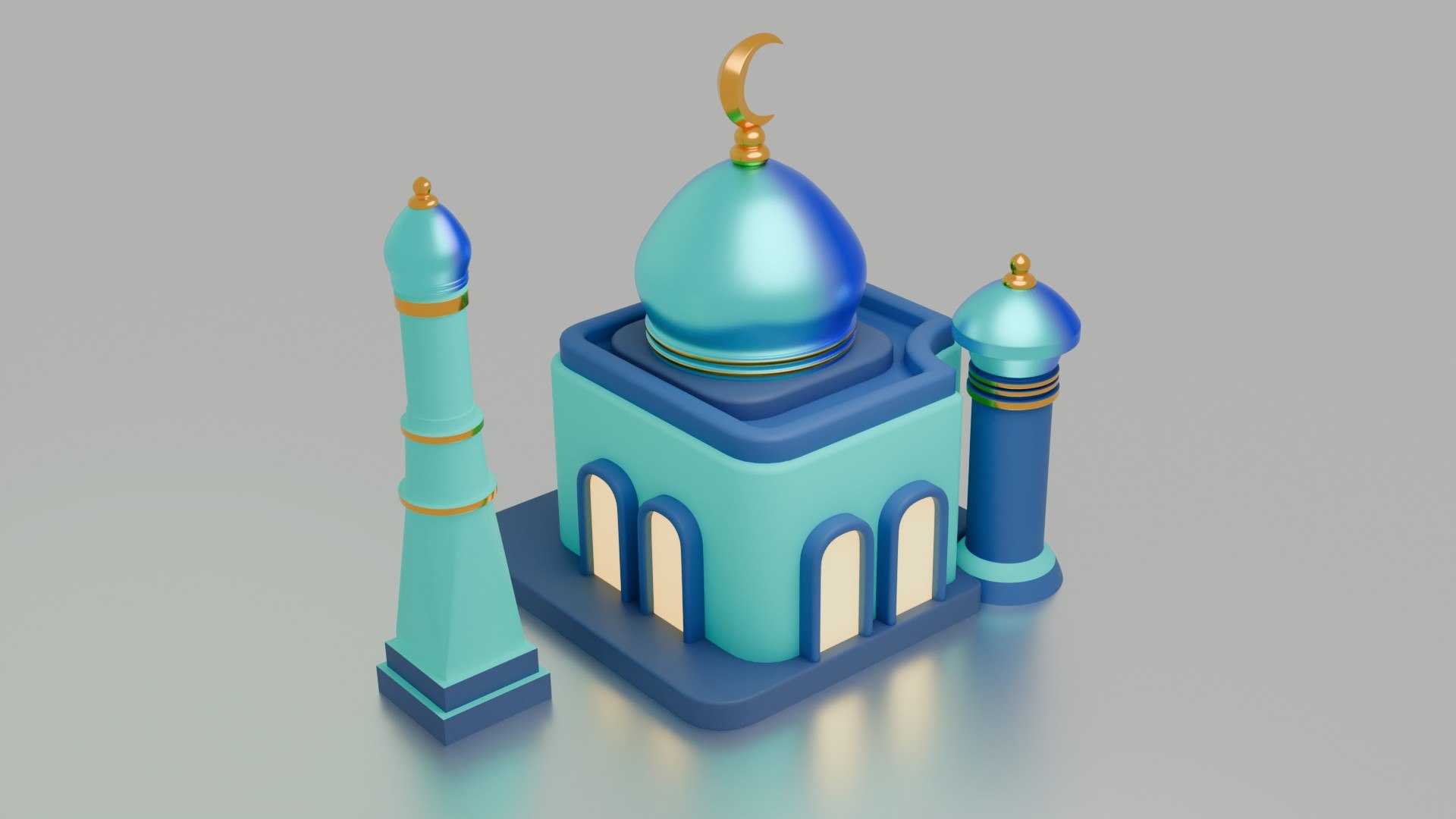 Low Poly Mosque 3D Model - TurboSquid 2202779
