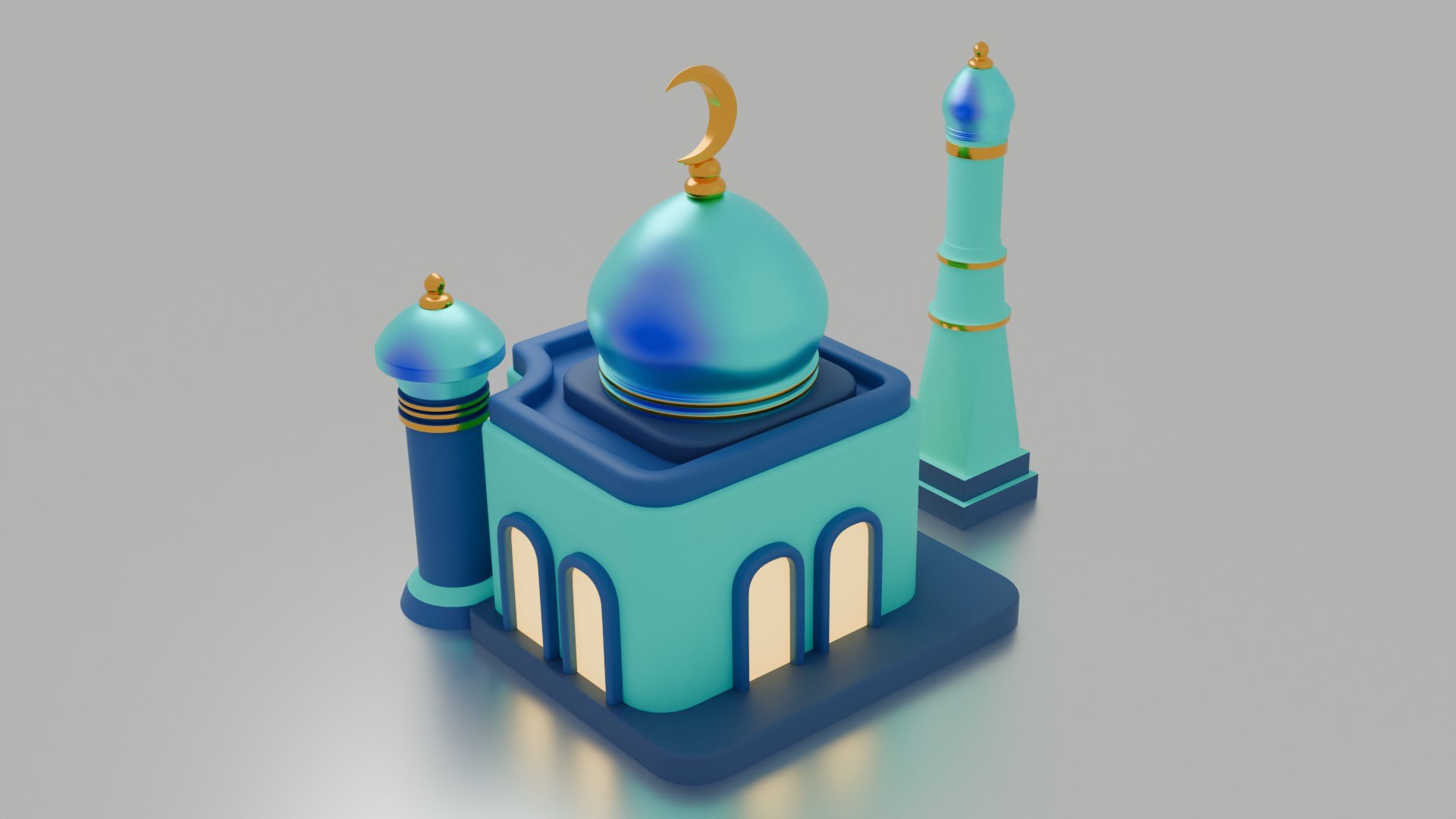 Low Poly Mosque 3D Model - TurboSquid 2202779