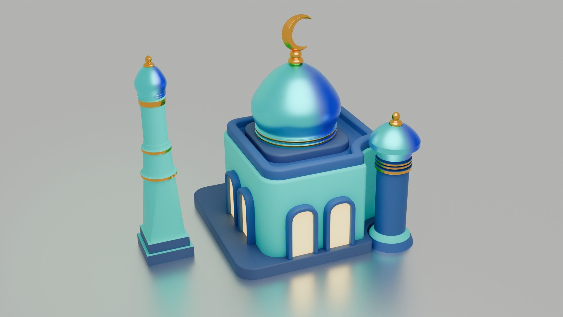 Low Poly Mosque 3D Model - TurboSquid 2202779