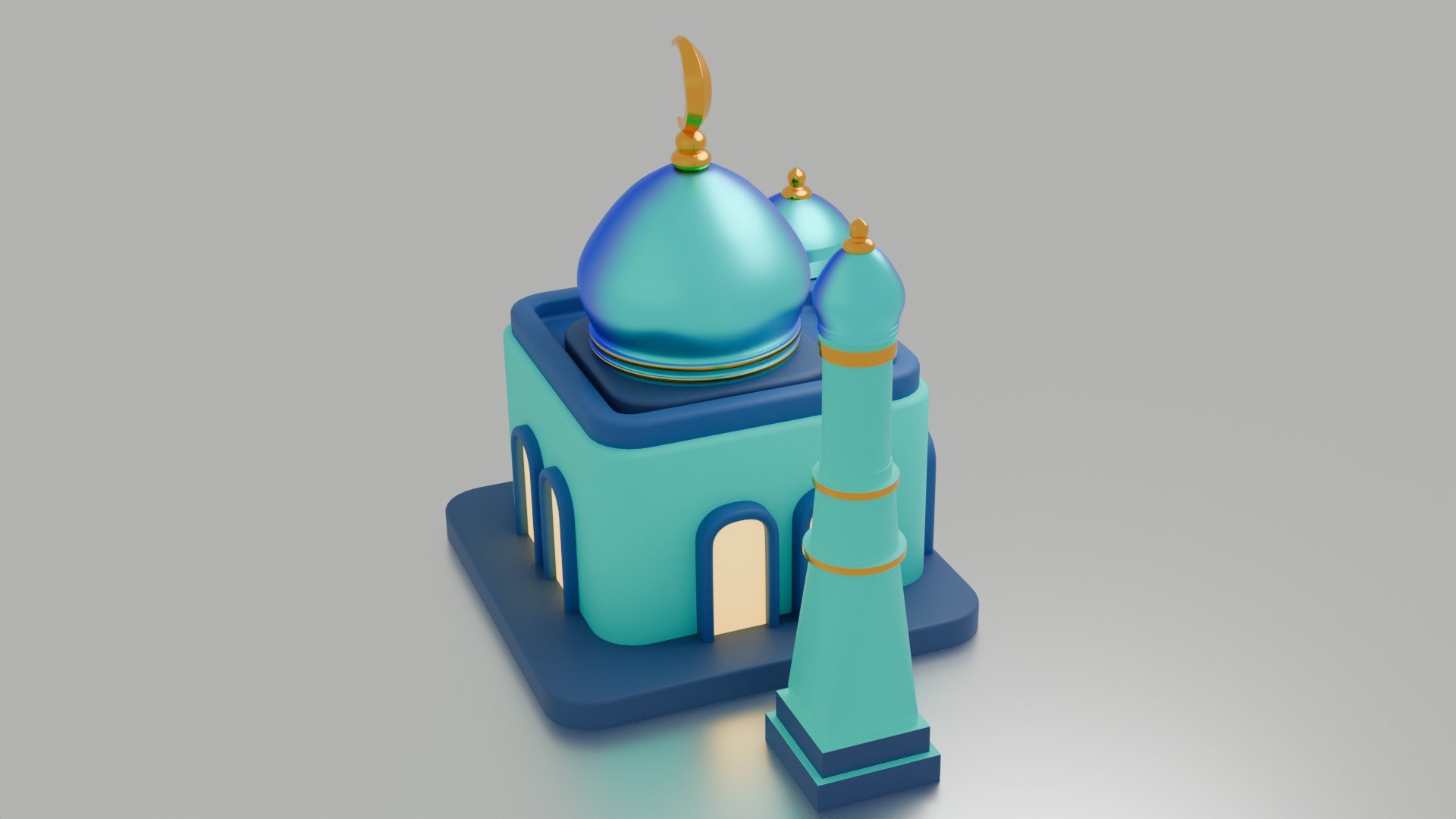 Simple Design Of Stylized E Mosque 3D Model - TurboSquid 2202779