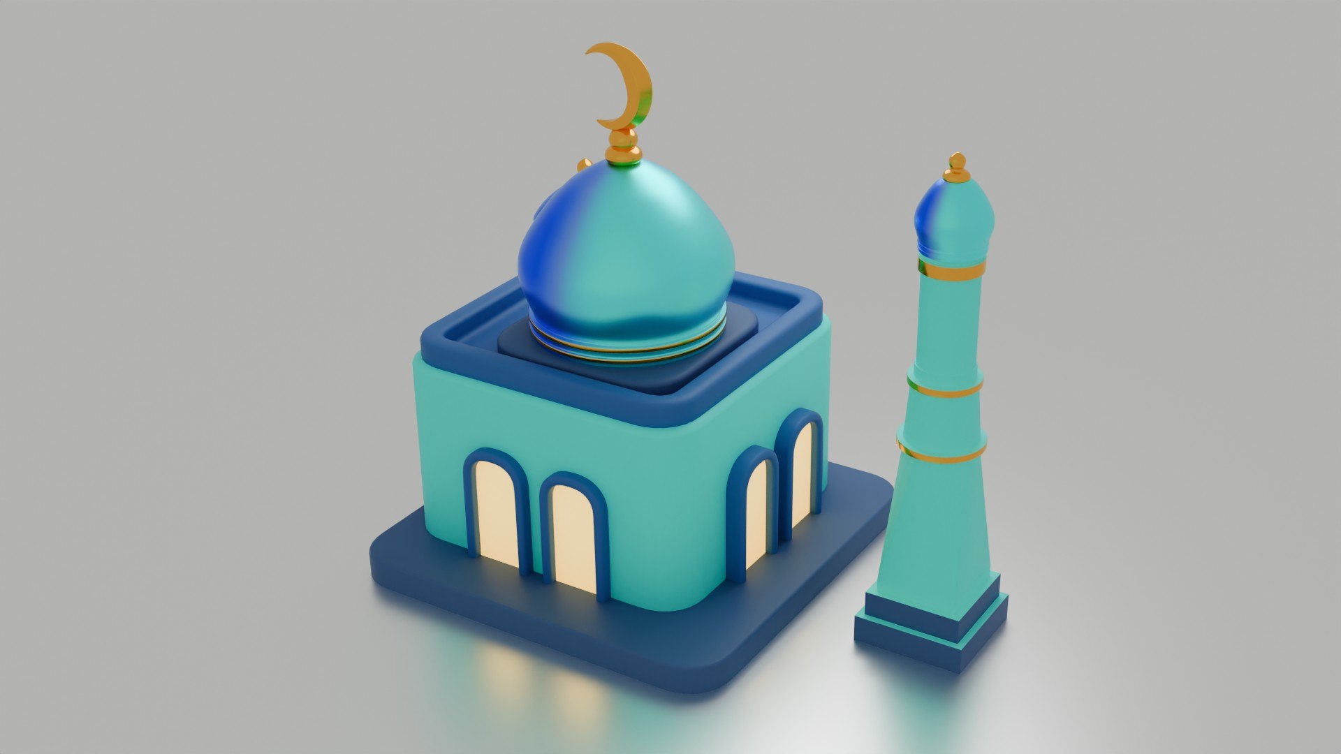 Low Poly Mosque 3D Model - TurboSquid 2202779