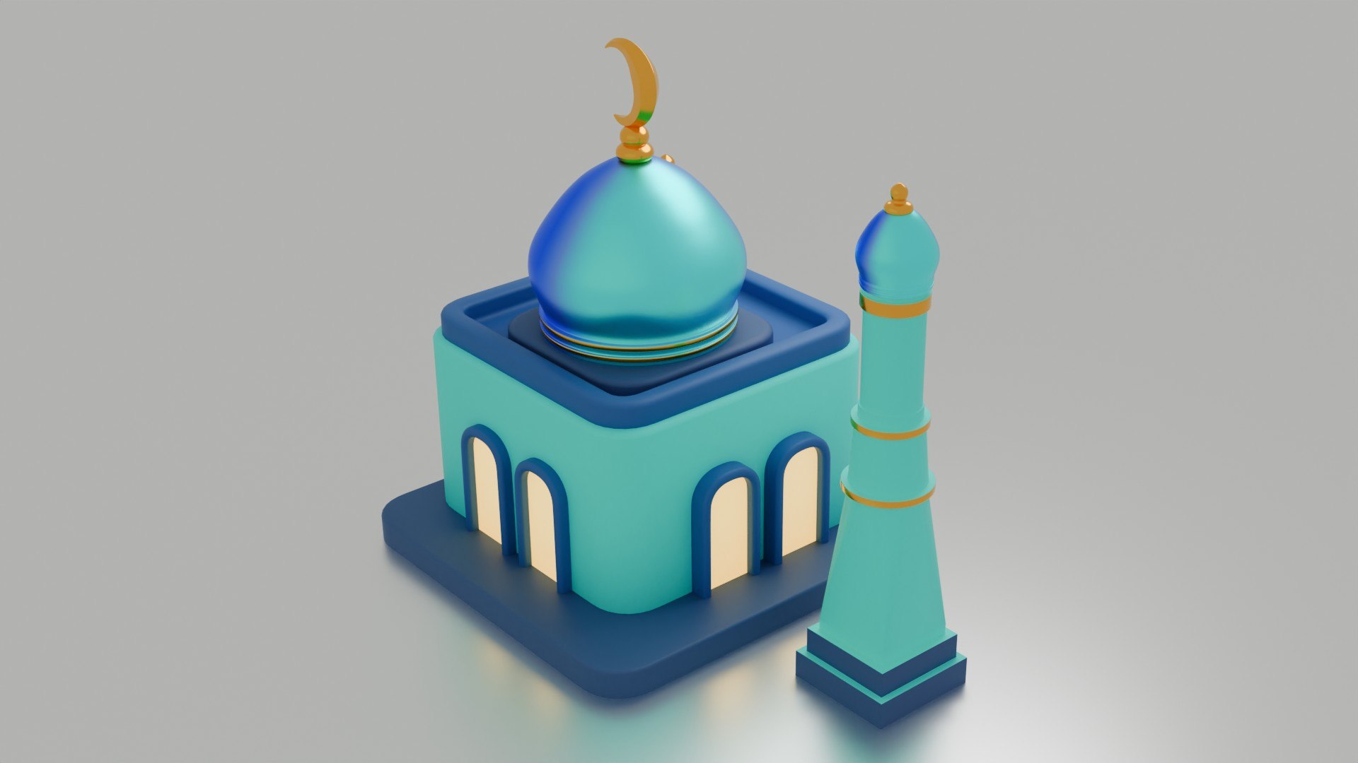 Low Poly Mosque 3D Model - TurboSquid 2202779