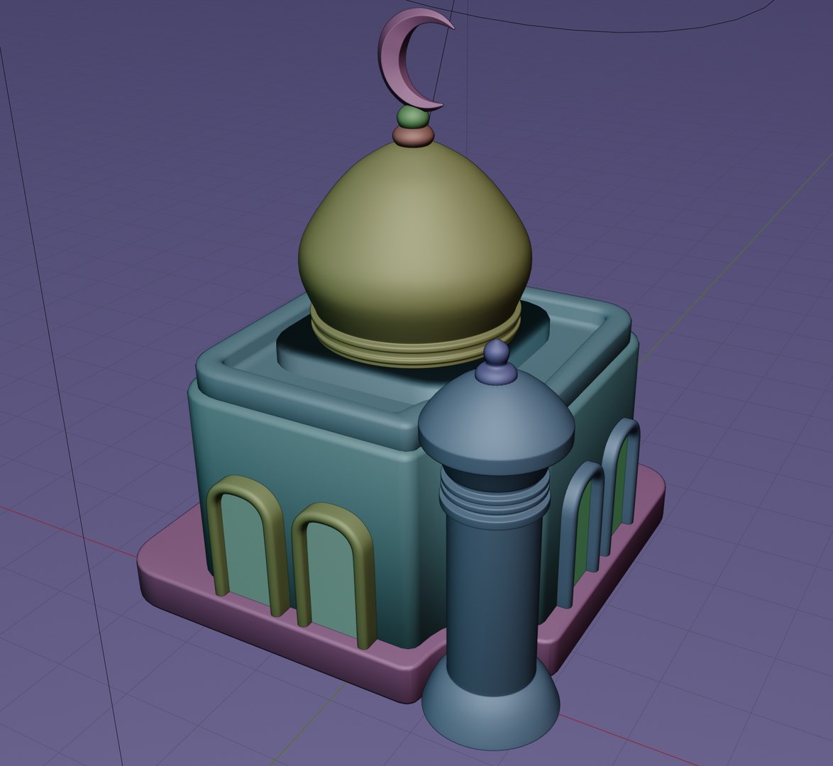 Low Poly Mosque 3D Model - TurboSquid 2202779