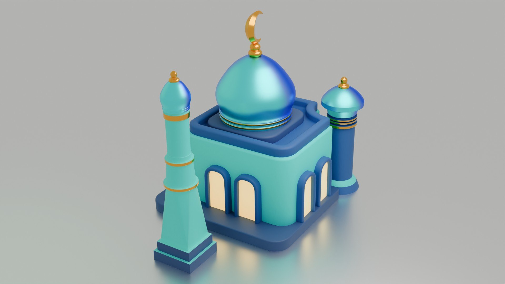 Low Poly Mosque 3D Model - TurboSquid 2202779