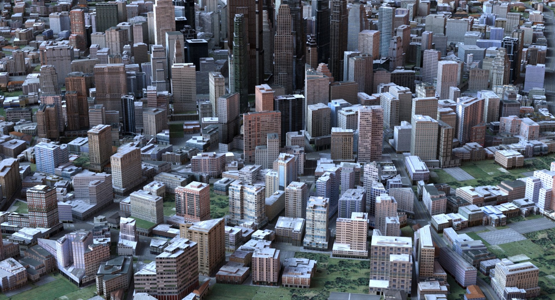 3d Model Cityscape Scene Highrise