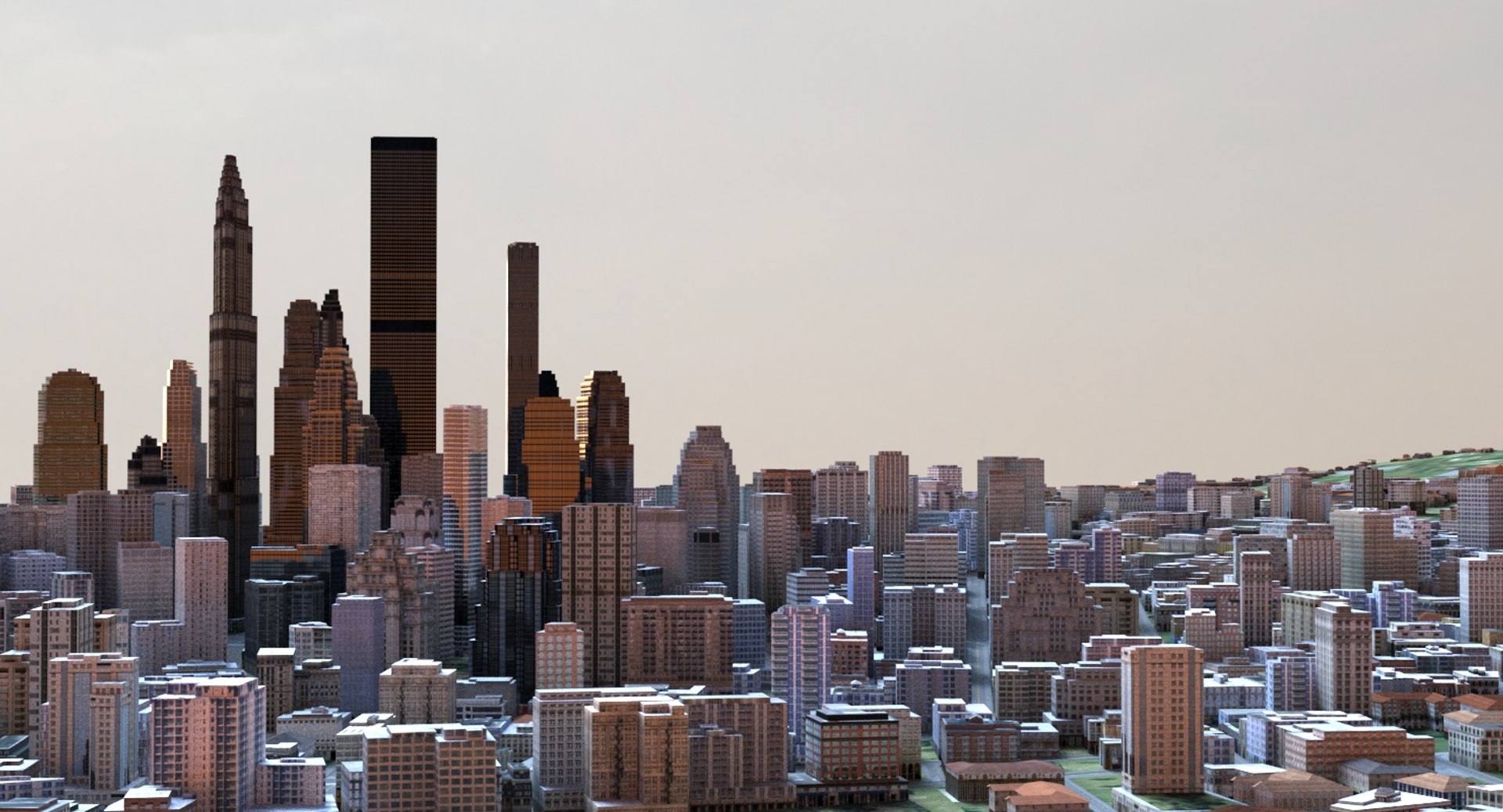 3d Model Cityscape Scene Highrise