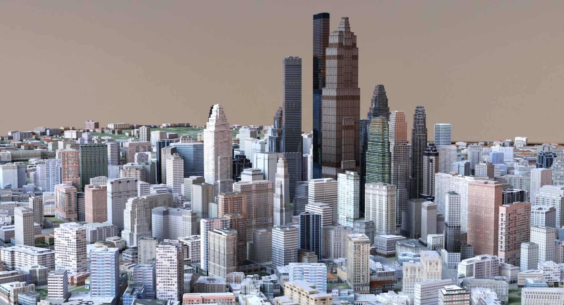 3d Model Cityscape Scene Highrise