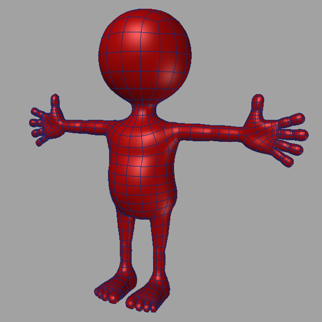 3d model of cartoon male dummy