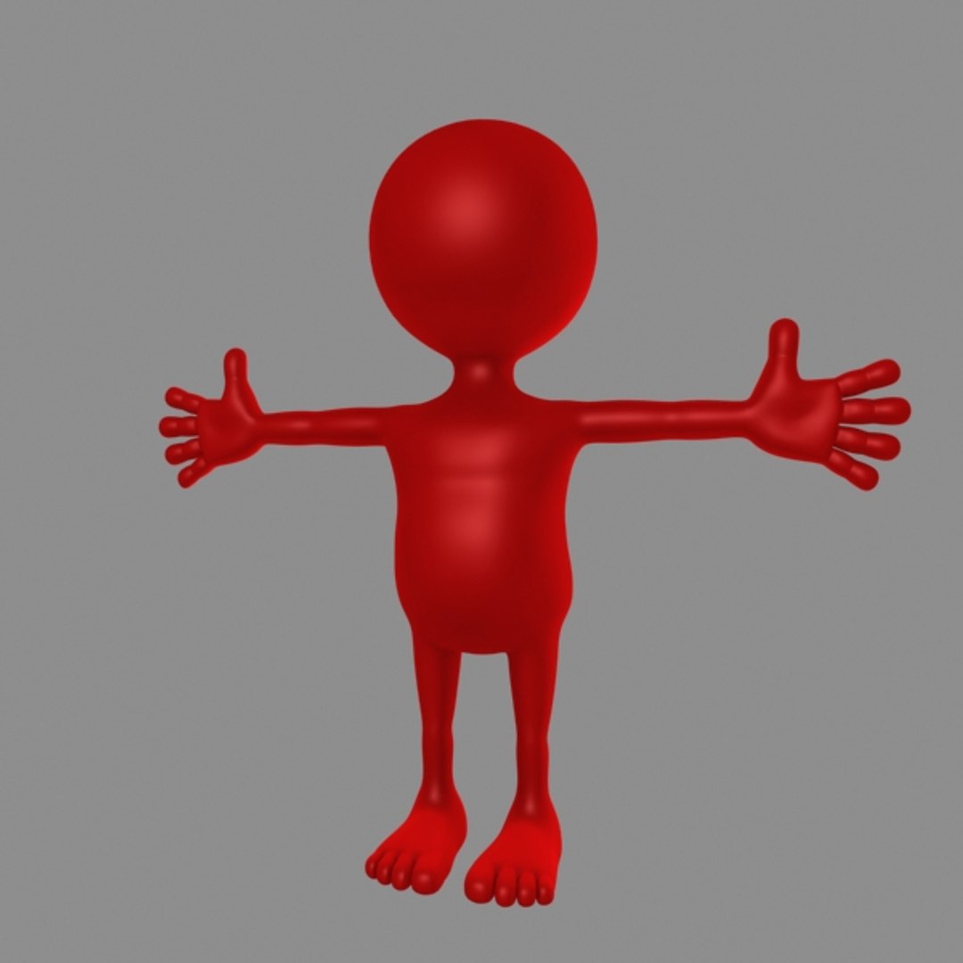 3d model of cartoon male dummy