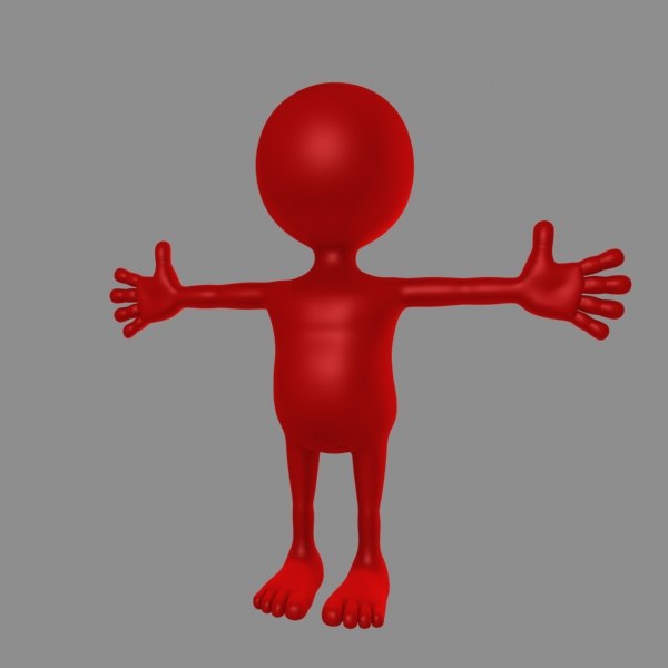 3d model of cartoon male dummy