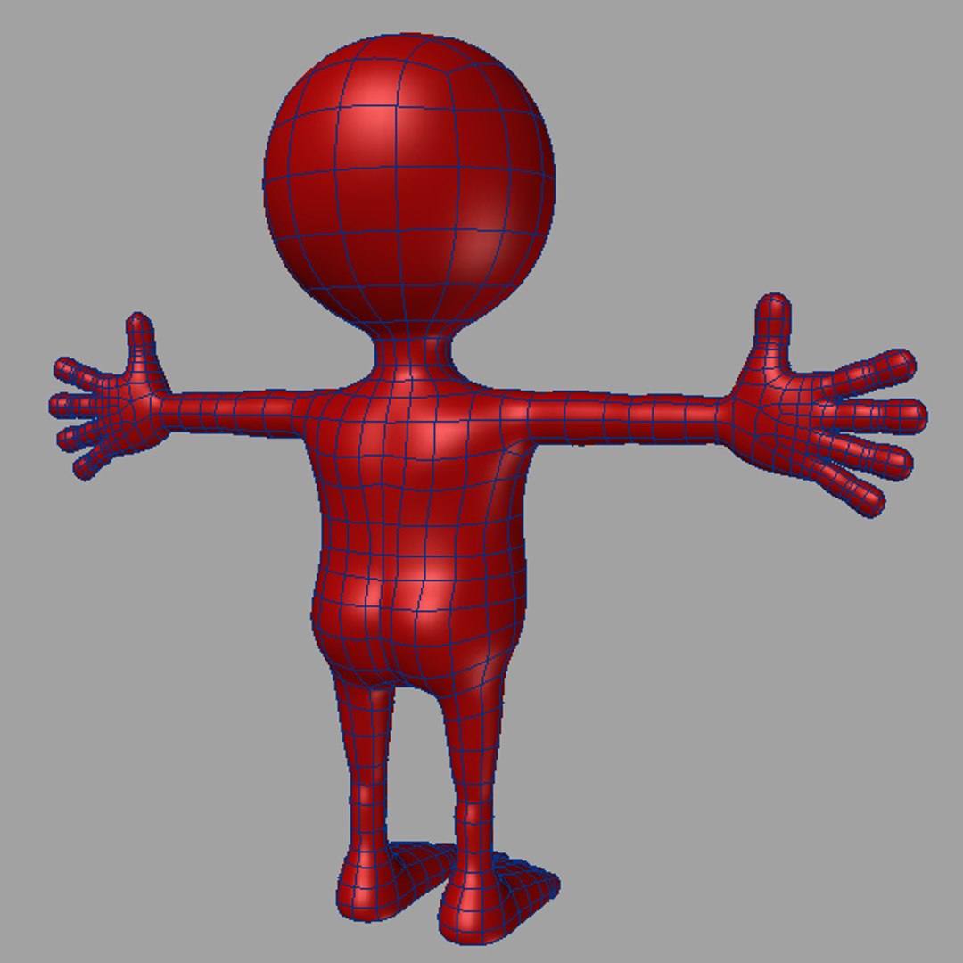 3d model of cartoon male dummy
