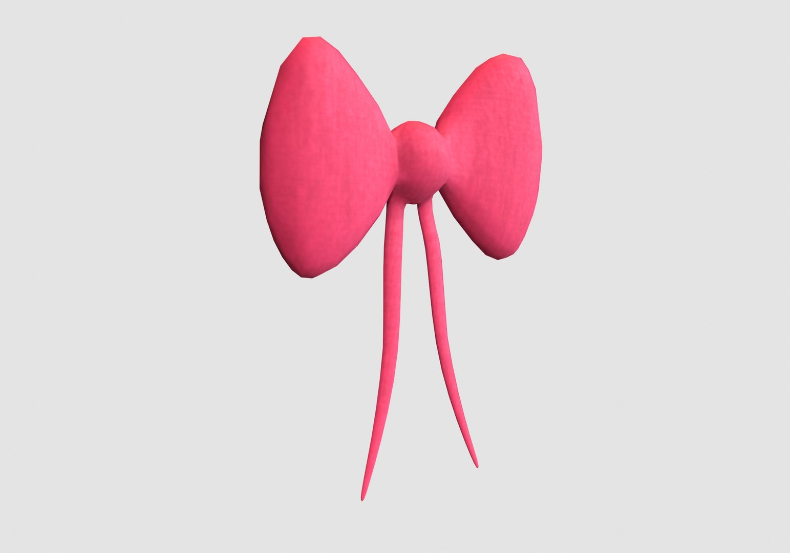 3D pink cartoon ribbon model - TurboSquid 1908378