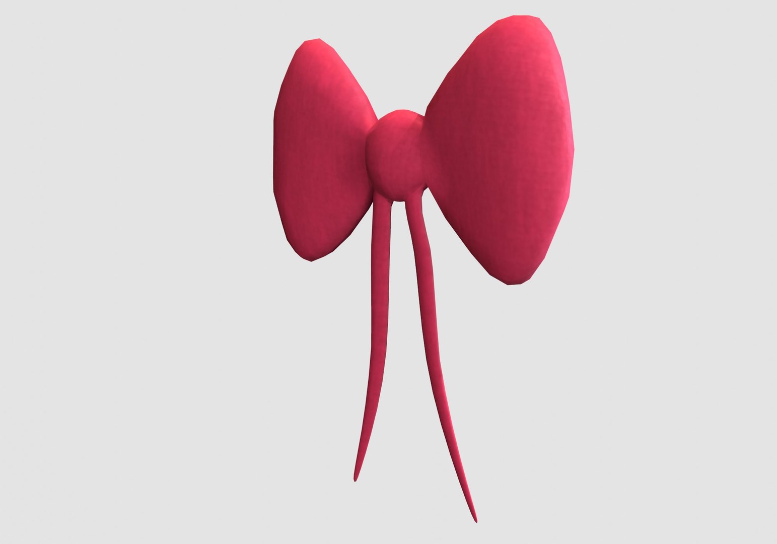 3D pink cartoon ribbon model - TurboSquid 1908378