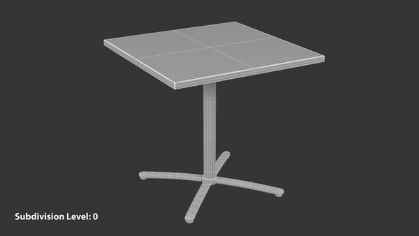 3D Restaurant Square Table with Metal Base and Wood Top - TurboSquid ...