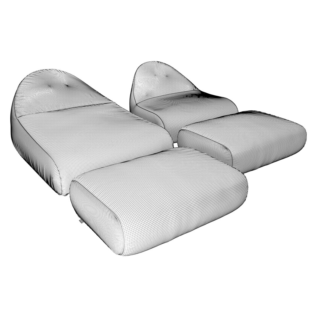 Roda Onda Garden Pouf Beanbag Daybed 3D - TurboSquid 2233689