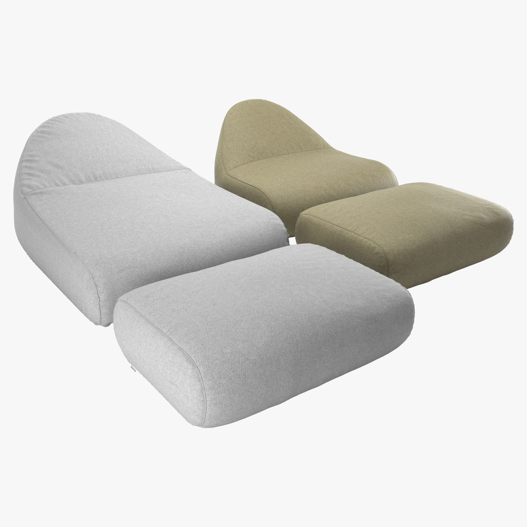 Roda Onda Garden Pouf Beanbag Daybed 3D - TurboSquid 2233689