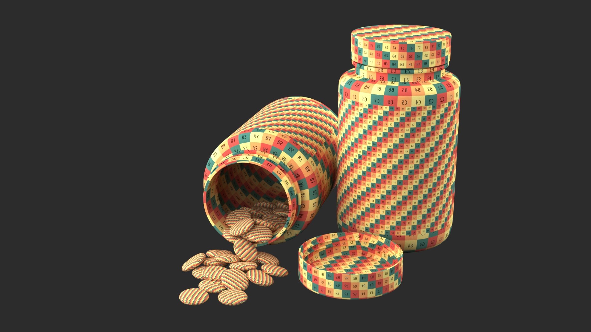 3D Medicine Bottle with Pills model - TurboSquid 2151607