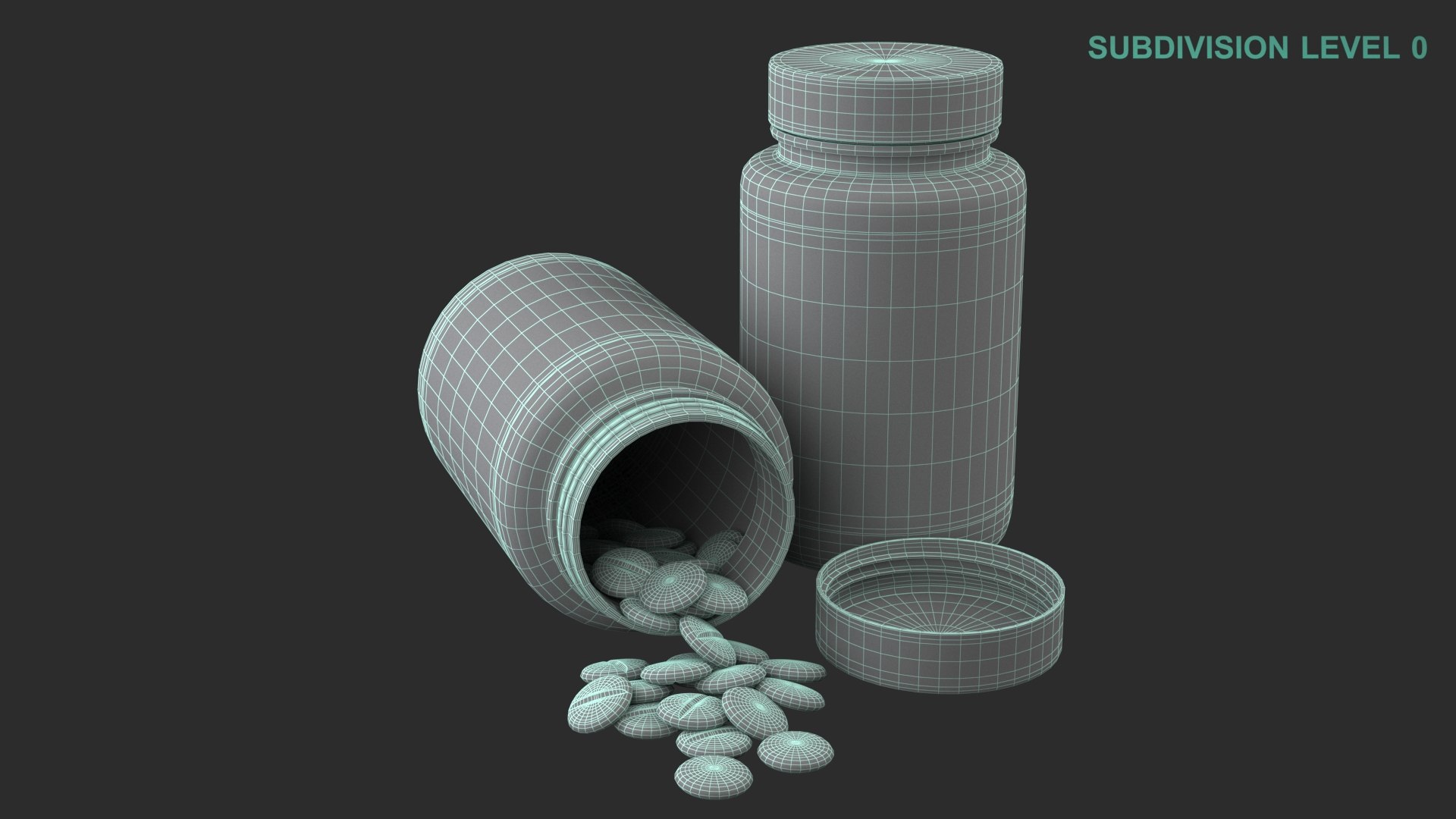 3D Medicine Bottle with Pills model - TurboSquid 2151607