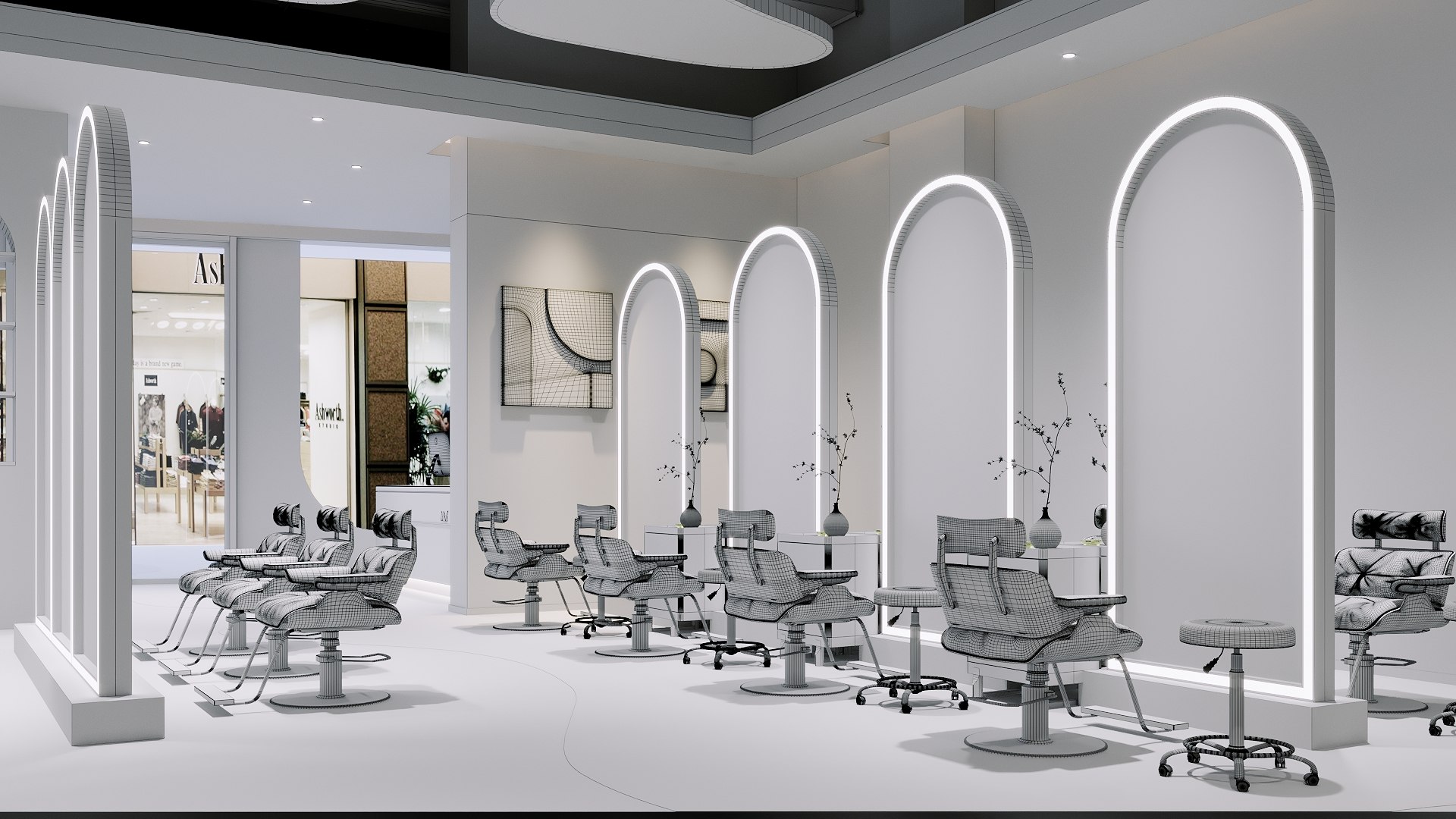 3D Hair Salon Design 01 For Blender Model - TurboSquid 1964690