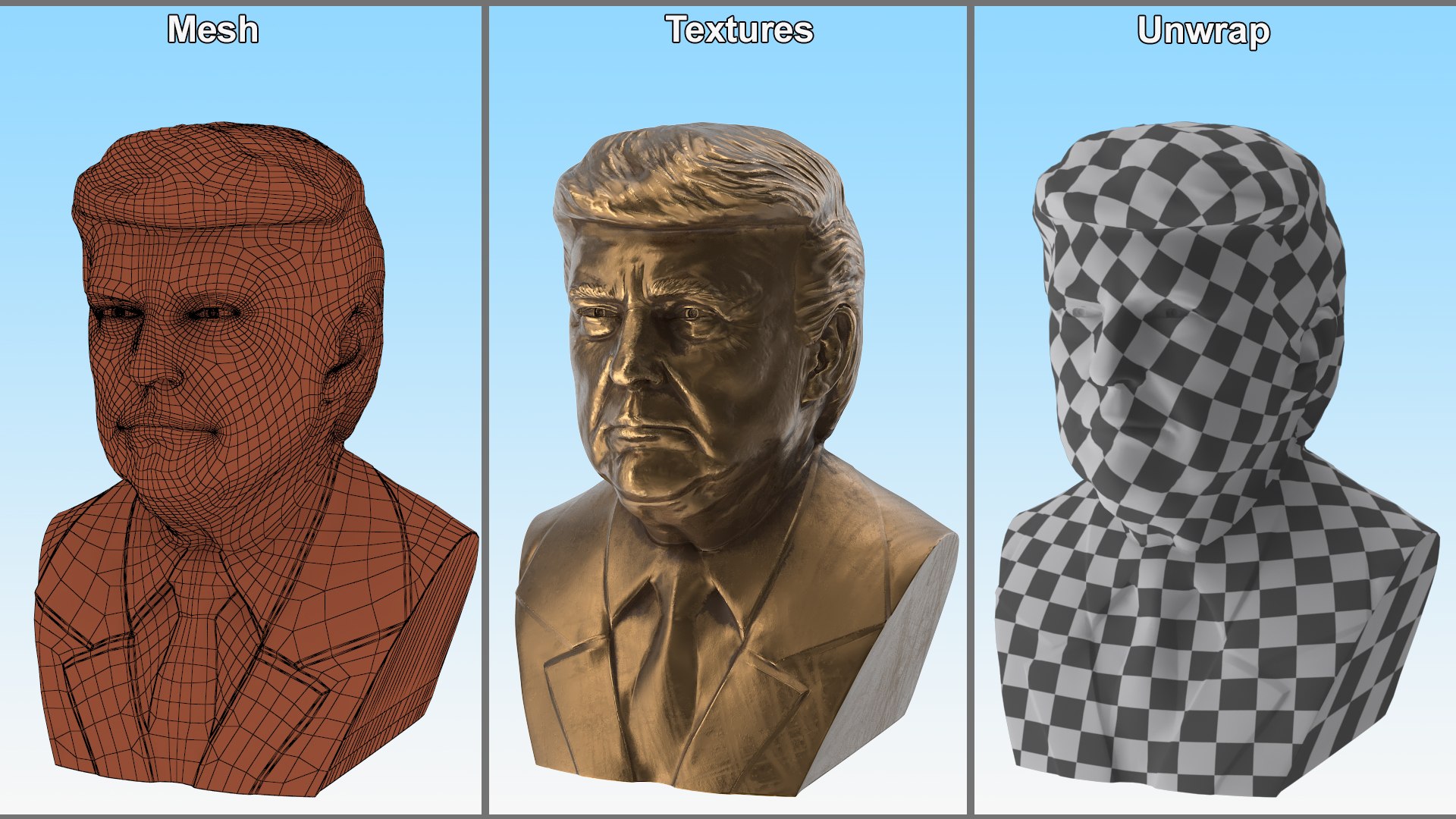 Bronze Busts Of Presidents Of The United States Collection 3D Model ...