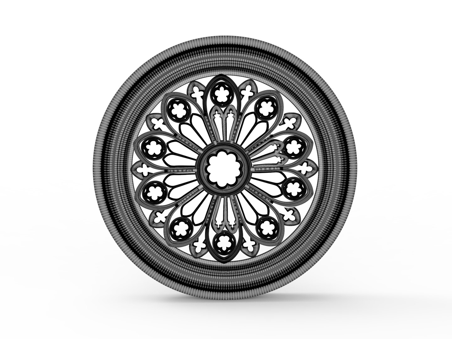 3D Gothic Style Rose Window - TurboSquid 1609631