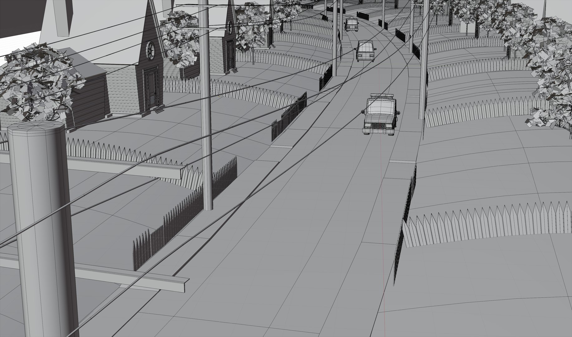 3D Neighborhood Street Cartoon - TurboSquid 1545280