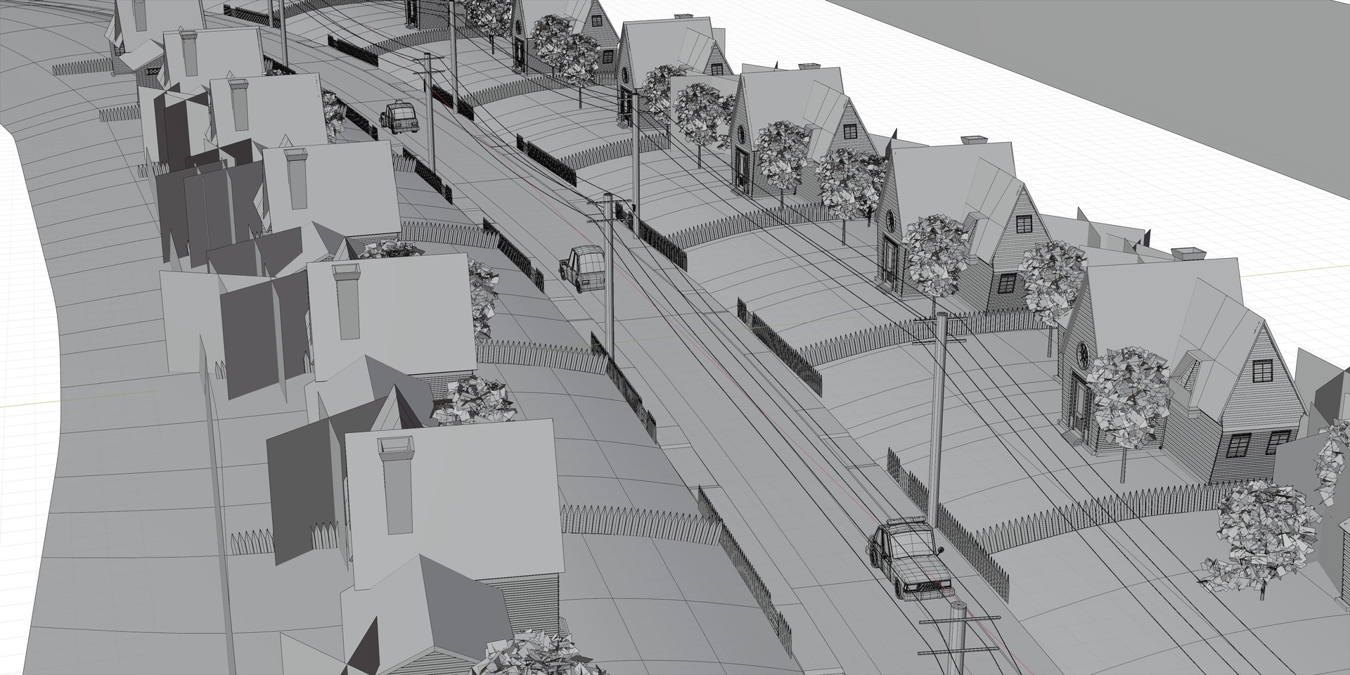 3D Neighborhood Street Cartoon - TurboSquid 1545280