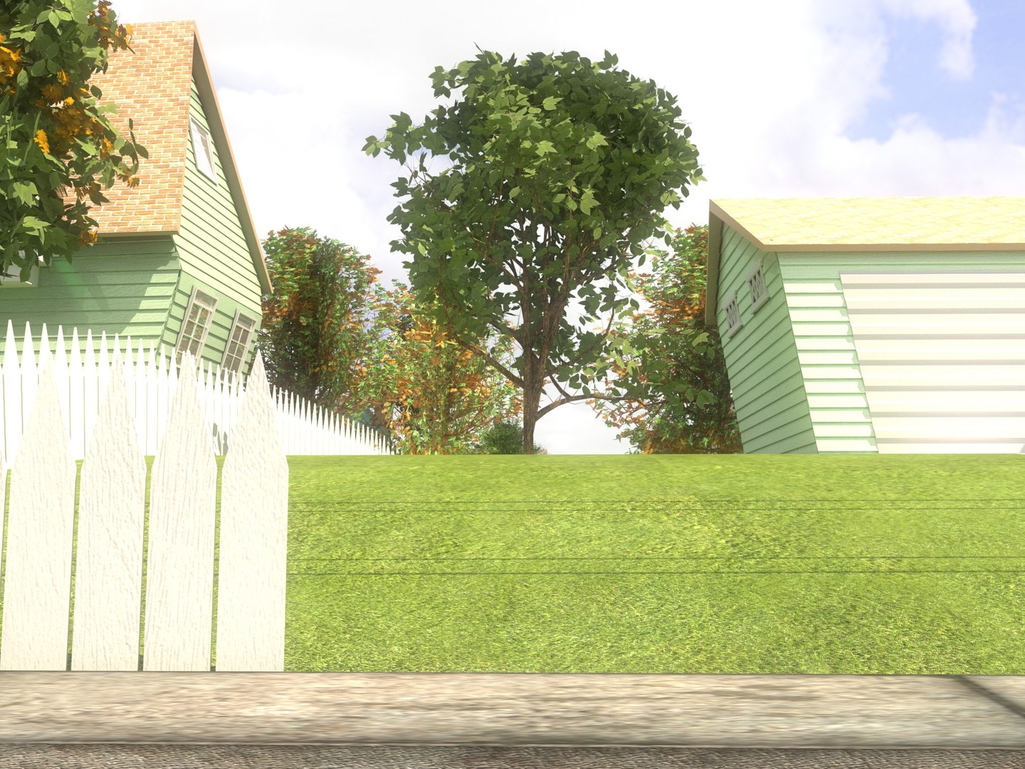 3D Neighborhood Street Cartoon - TurboSquid 1545280