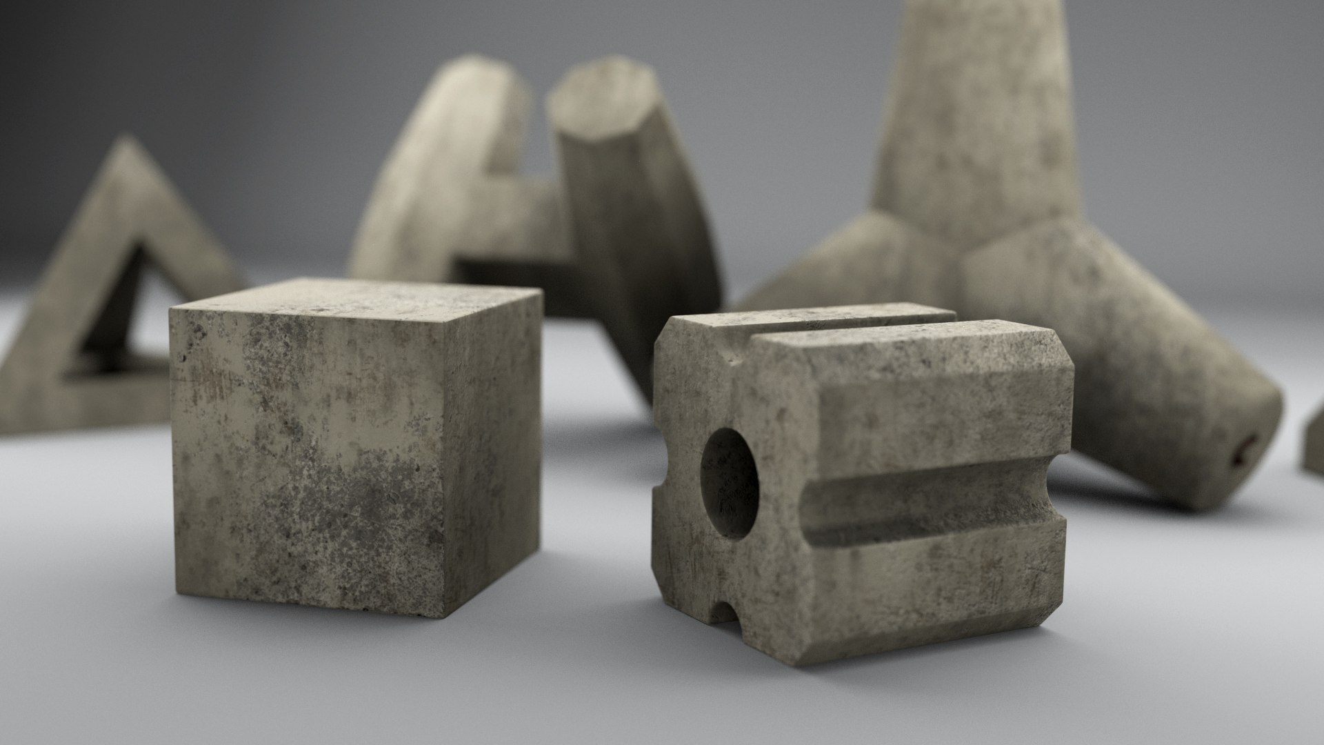 Set Concrete Breakwater Blocks 3D Model - TurboSquid 1309921
