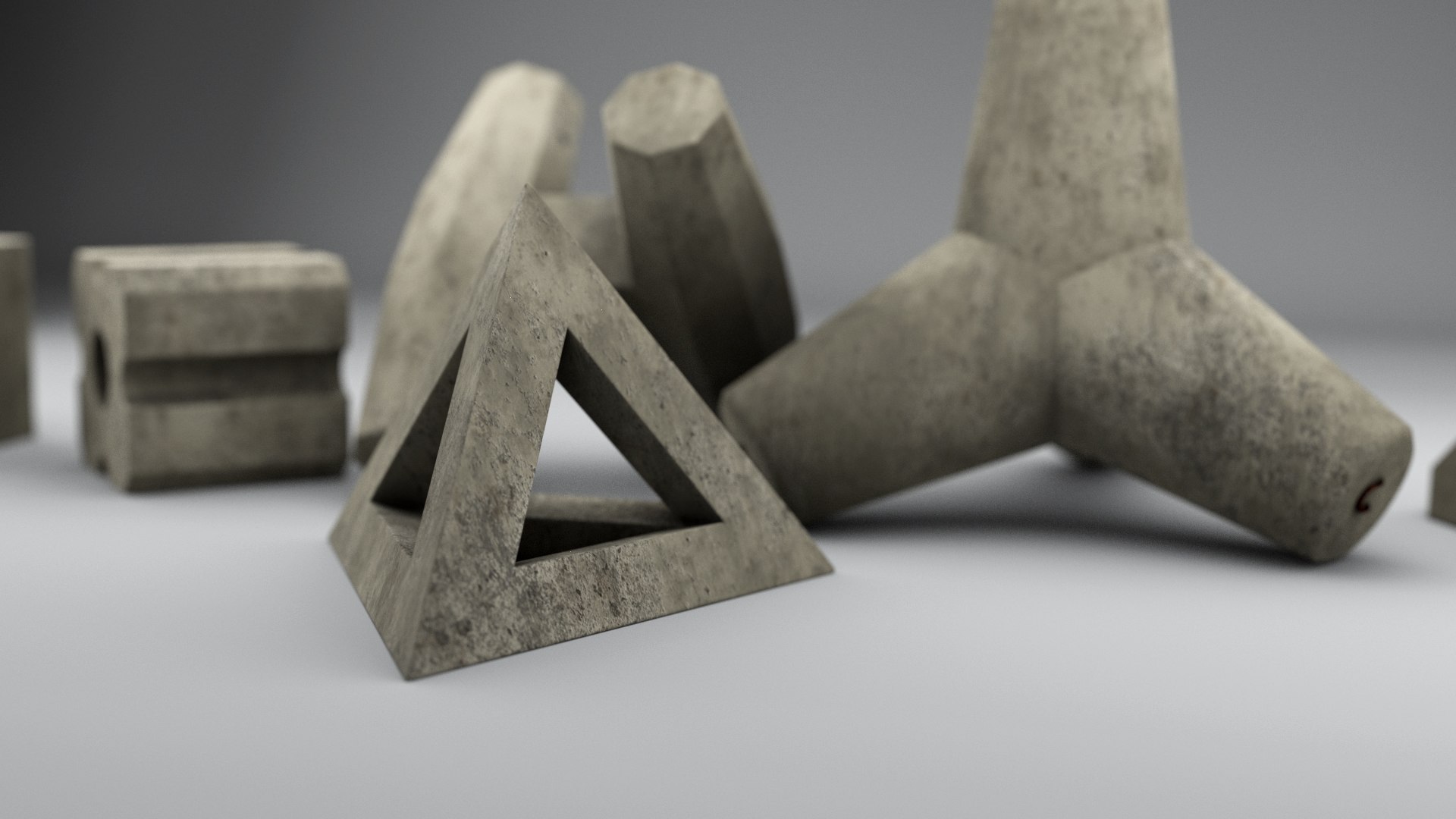 Set Concrete Breakwater Blocks 3D Model - TurboSquid 1309921