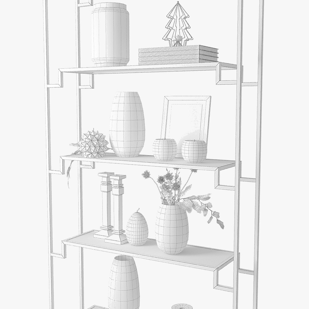 3d max set shelves racks