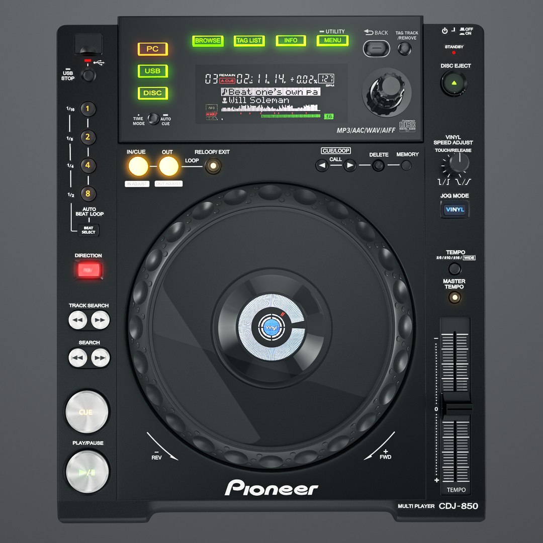 3d model digital player pioneer cdj