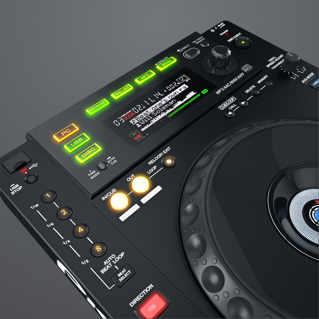 3d model digital player pioneer cdj