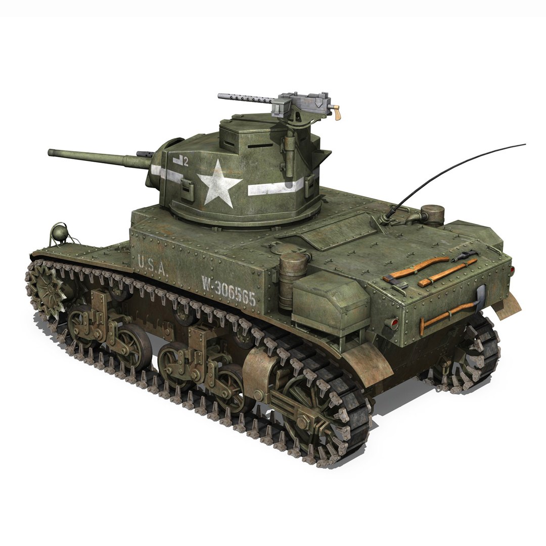 Light Tank - M3 3d Model