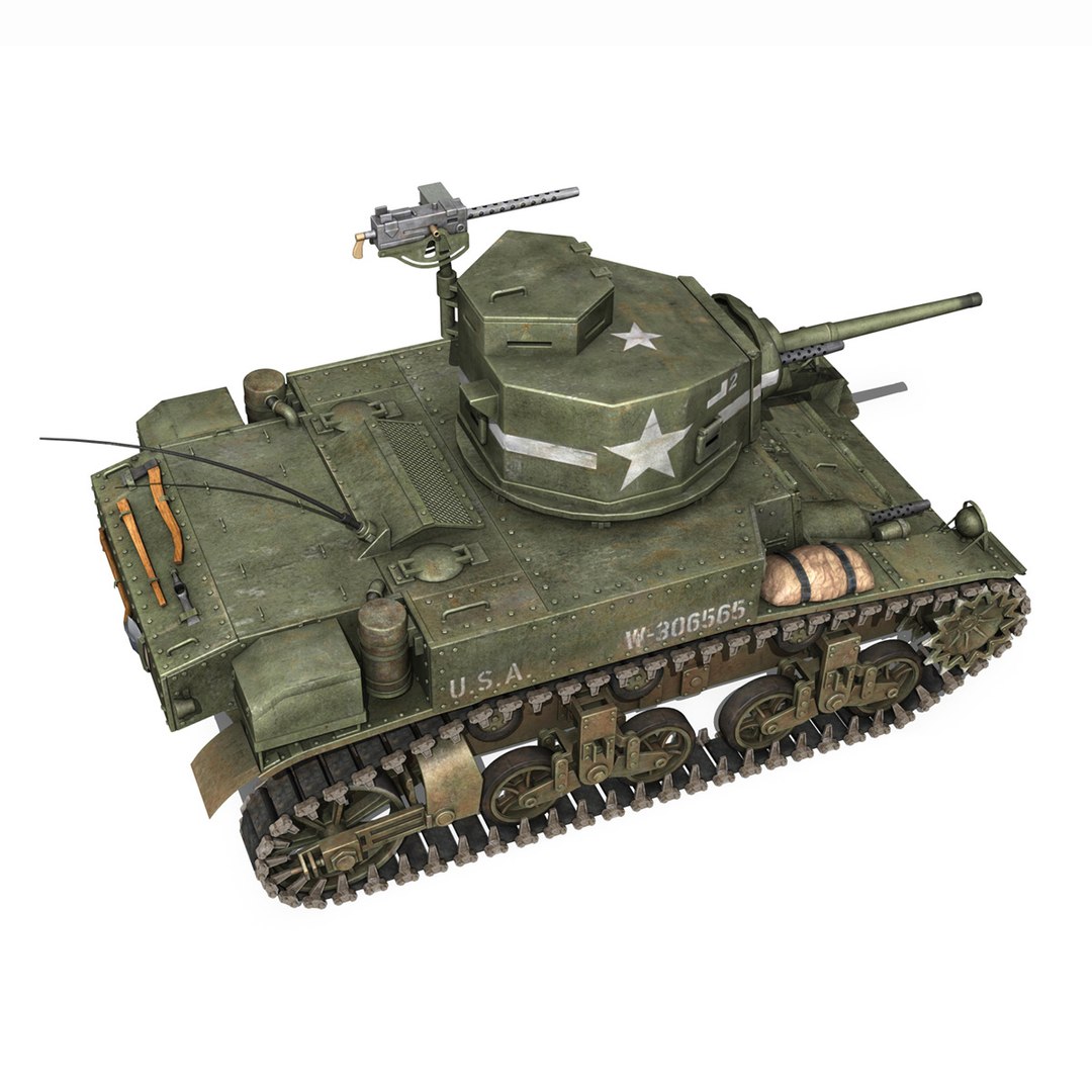 Light Tank - M3 3d Model