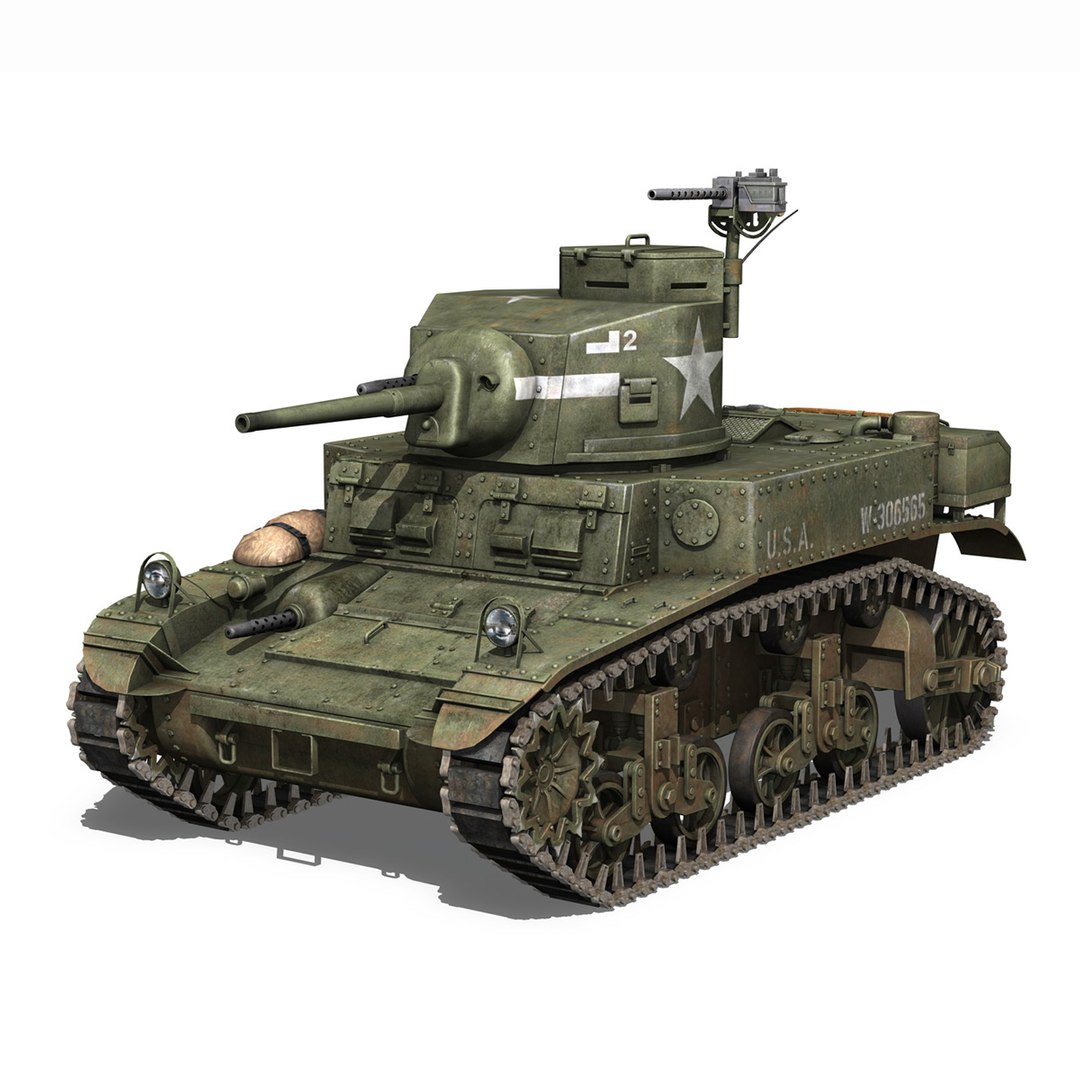 Light Tank - M3 3d Model